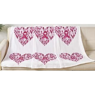 Faith Hope Love Together We Rise Breast Cancer Awareness Heart Throw ...
