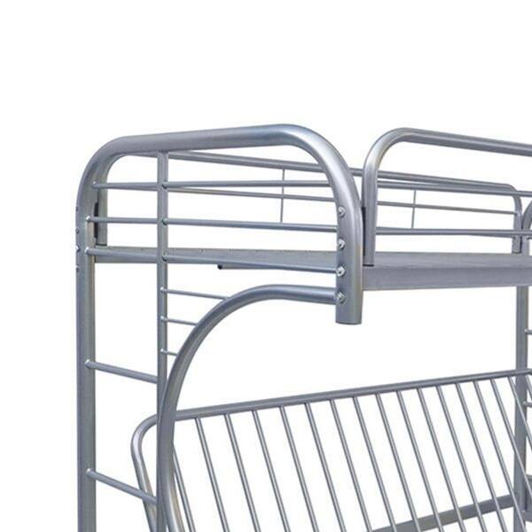 Eclipse Twin Xl Over Queen Futon Metal Bunk Bed with Guardrails, Silver ...