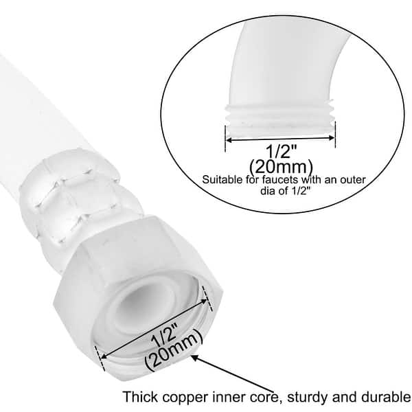 Washing Machine Inlet Water Hose Washer Pipe Connector White 6.6Ft ...
