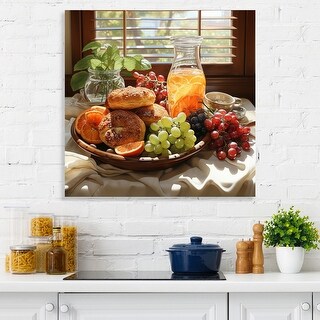 Designart "Food Breakfast Pointillism Dot IV" Food & Beverage Canvas ...