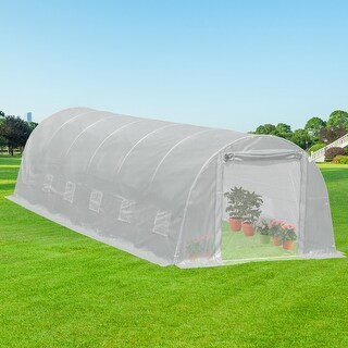 Aoodor Patio Greenhouse Heavy Duty Frame Portable Hot House with 1 ...