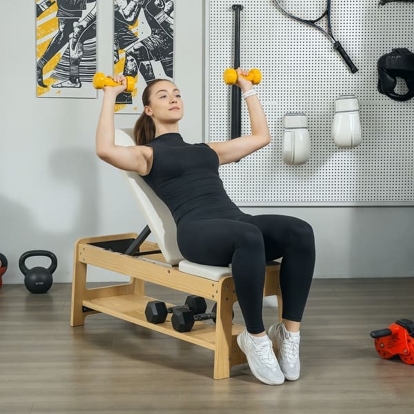 exercise bench and weights
