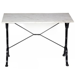 Marble Top Rectangular Bar Table - 42" - White and Black - Bed Bath ...