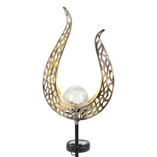 Exhart Solar Metal Filigree Flame Torch Garden Stake, 35.5 Inches tall ...