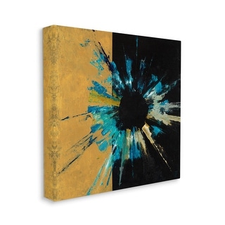 Stupell Abstract Retinal Circle over Black and Gold Canvas Wall Art ...