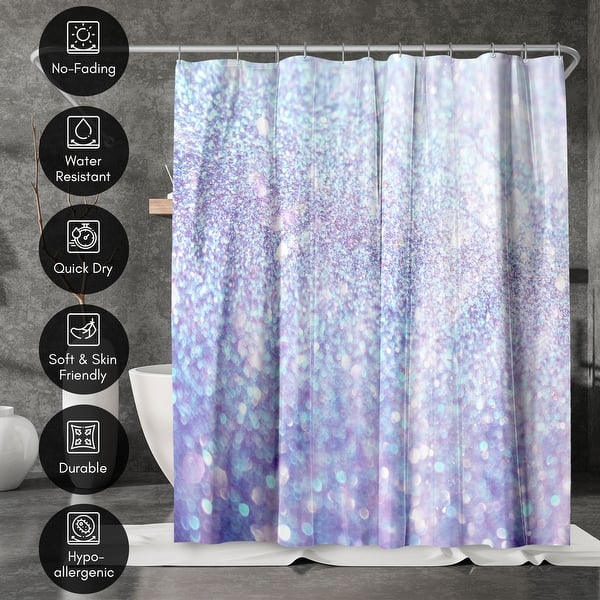 Americanflat 71" x 74" Shower Curtain, Silver Style Glitter by ...