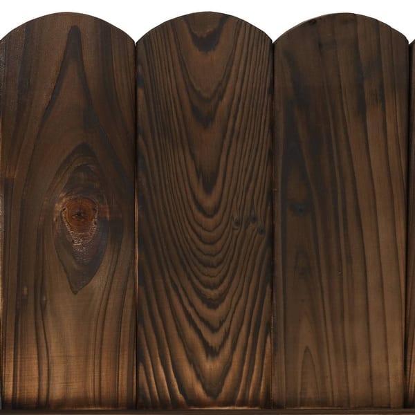 Sunnydaze Outdoor Garden Border Fence Panel - Rustic Wood - Set of 5 ...