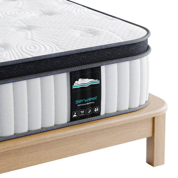 12 Inch Hybrid Mattress with Memory Foam & Heavier Coils, Ergonomic ...
