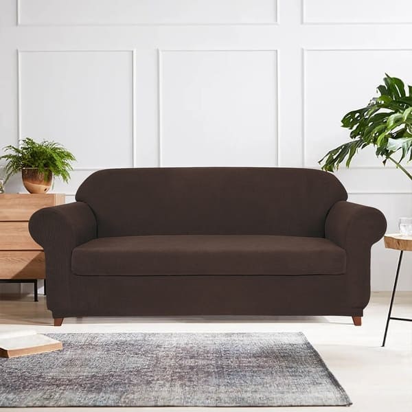 Subrtex 2 Piece Sofa Slipcover Stretch Spandex Furniture Protector ...