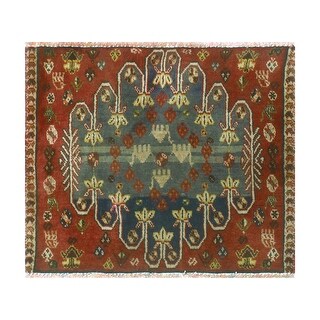 Noori Rug Fine Vintage Distressed Georgian Burgundy/Blue Runner - 2'1 ...