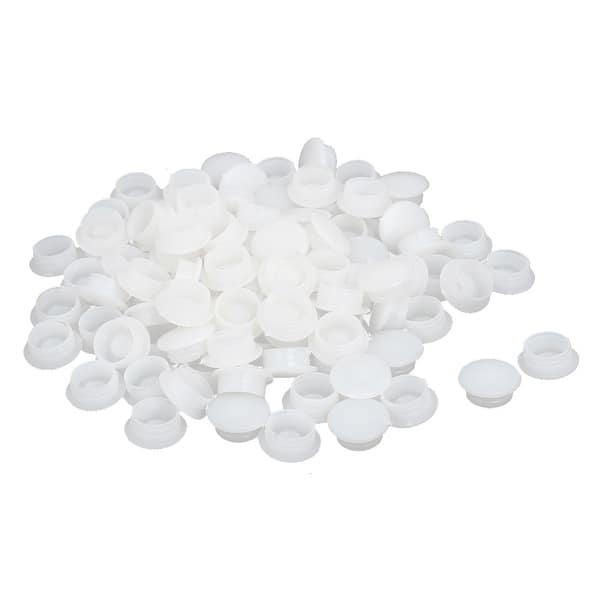 12mm Dia Hole Screw Type Plastic Cap Covers White 100 Pcs for Home ...