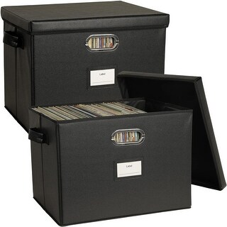 12-Inch Vinyl Record Storage Boxes (Black) - Bed Bath & Beyond - 39427286
