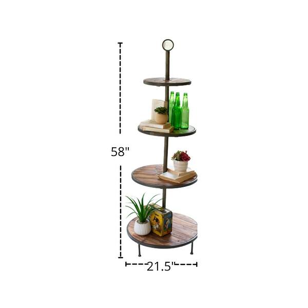 Kalalou Four-tiered Recycled Wood and Metal Display Tower - Bed Bath ...
