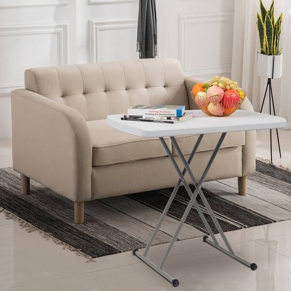 30'' Plastic Rectangular Adjustable Folding Table - Bed Bath & Beyond ...