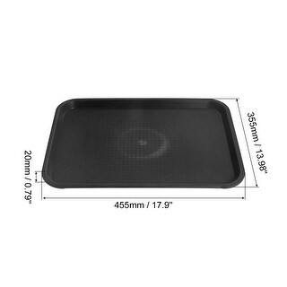 14" x 18" Plastic Fast Food Trays Bulk Rectangular Serving Trays, Black ...