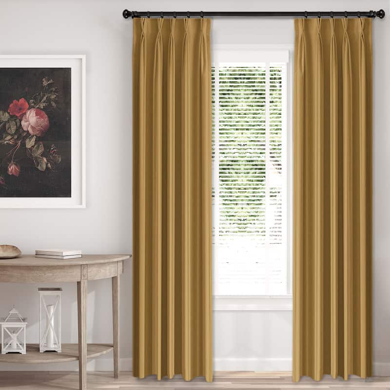 Cascade Velvet Curry Pinch Pleat Drapery Panels Includes 2 Panels - On ...