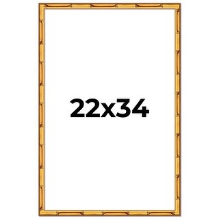 22x34 Solid Gold Bamboo Style Wood Frame - Great for Posters, Photos ...