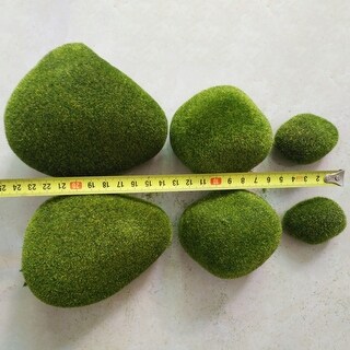 1 Pack Fuzzy Artificial Moss Rocks Realistic Compact Simulated Green ...