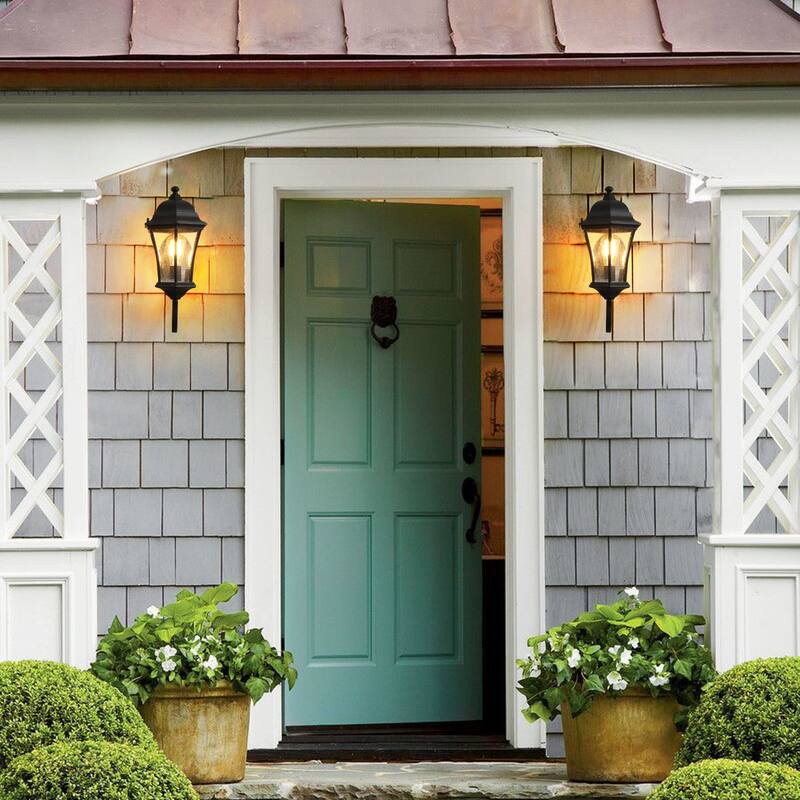 Outdoor Waterproof Glass Retro Wall Lamp(2 pack) with light sense ...