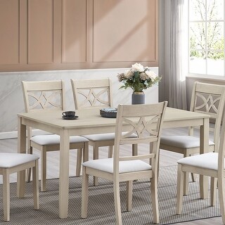 ACME Ferris Dining Table, Antique Bone White Finish - Antique White - Bed Bath & Beyond - 41774433