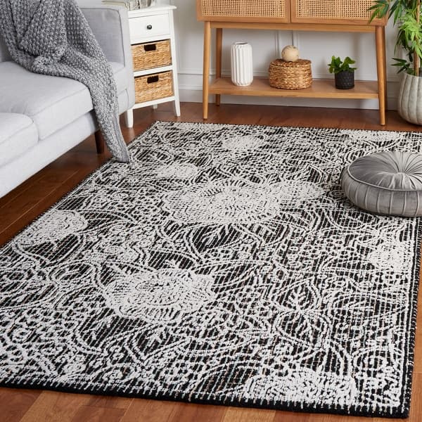SAFAVIEH Handmade Ebony Marian Modern Floral Wool Rug - Bed Bath ...