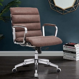Modern Office Desk Chair Mid Back Computer Chair Height Adjustable ...
