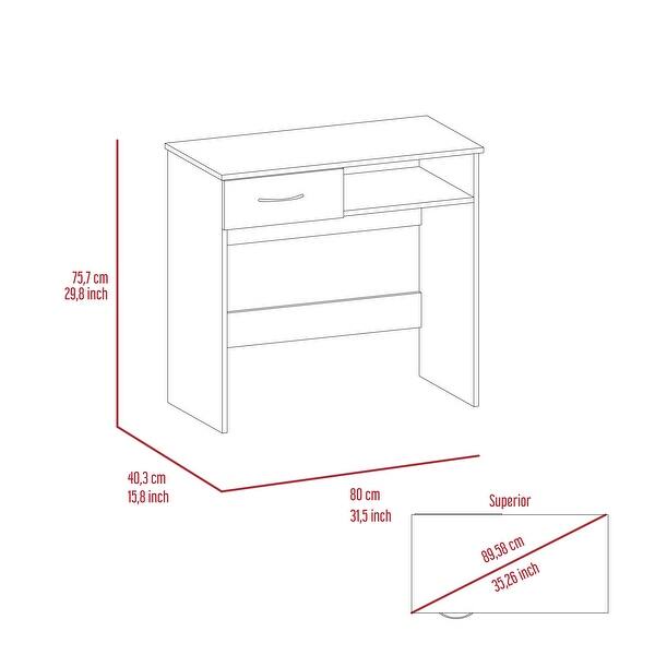 Home Office Set Computer Desks Single with Drawer and Keyboard Tray ...