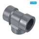 2Pcs UPVC Pipe Fitting 1PT Female Thread Tee Socket Hose Connector Gray ...