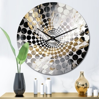 Designart "Mystery Awakening V" Black Abstract Clocks Modern Oversized ...