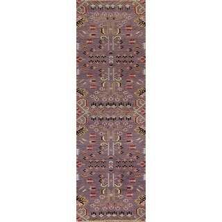 Purple Heriz Serapi Oriental Runner Rug Handmade Wool Carpet - 2'6" x 9 ...