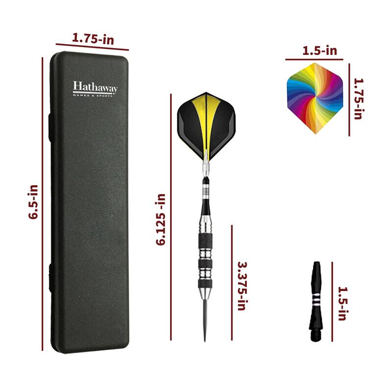 Hathaway Tempest Steel Tip Darts with Nickel-Plated Barrels (Set of 3 ...
