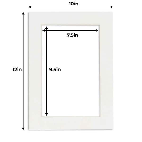 8x10 Mat for 10x12 Frame - Precut Mat Board Acid-Free Textured White ...