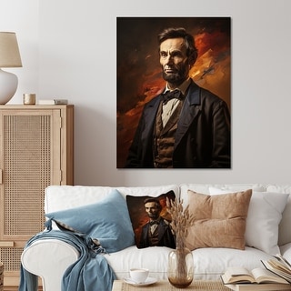 Designart "Abraham Lincoln President Portrait I" President/Political ...