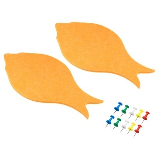 2Pcs Bulletin Board Fish Self Adhesive Wall Felt Tile with Push Pin ...