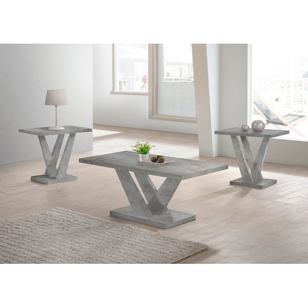 Titanic Furniture Eva 3-Piece Wood Coffee Table Set with Stone Design ...