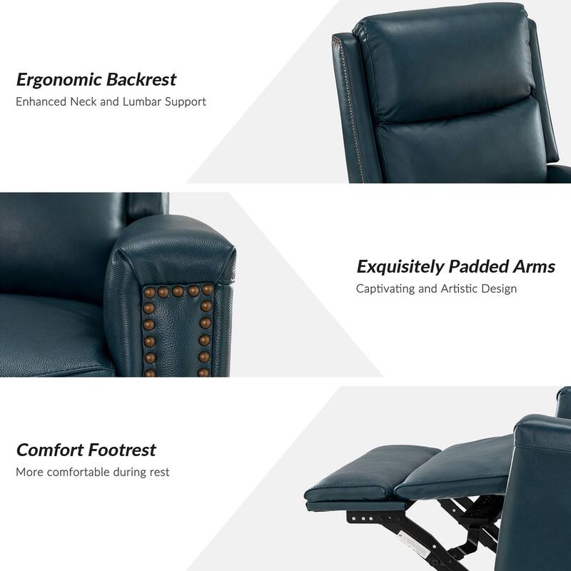 Fiacro 30.31"Wide Mid-Century Modern Genuine Leather Wingback Swivel ...