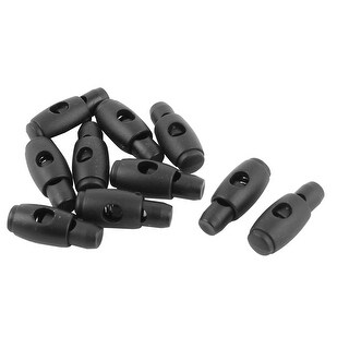 Clothing Single Hole Fastener Toggle Stop Slider Cord Lock Black 10pcs ...