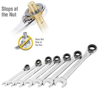 Mastergrip 7 Piece Metric Reversible Stop-Ring Ratcheting Wrench Set ...