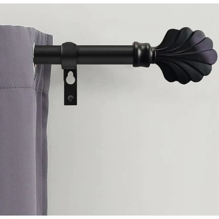Coastal Seashell Modern Single Black Curtain Rod For Windows - Bed Bath ...