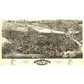 Boston, MA - (1880) - Panoramic Map (Cotton/Polyester Chef's Apron ...