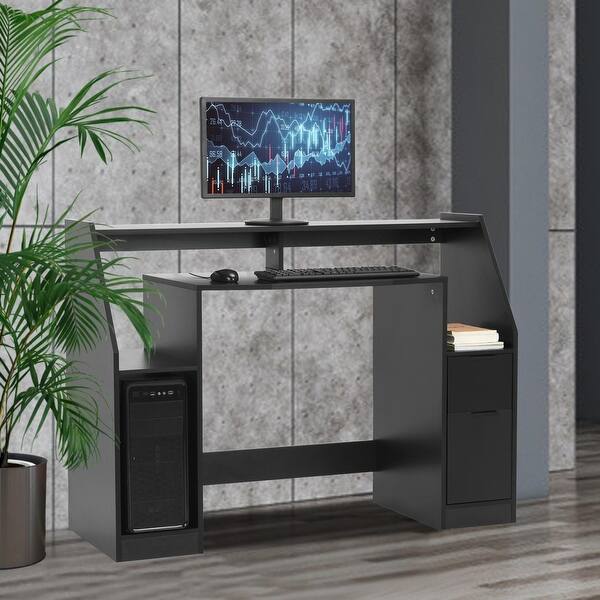 Modern PC Laptop Gaming Desk Study Table Workstation With Led - Bed ...