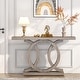 55 inches Console Table with Geometric Base - Bed Bath & Beyond - 37198244