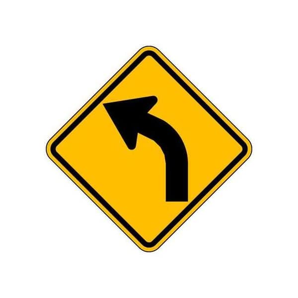 Lyle Left Curve Traffic Sign,24" x 24" W1-2L-24HA - 1 Each - Bed Bath ...