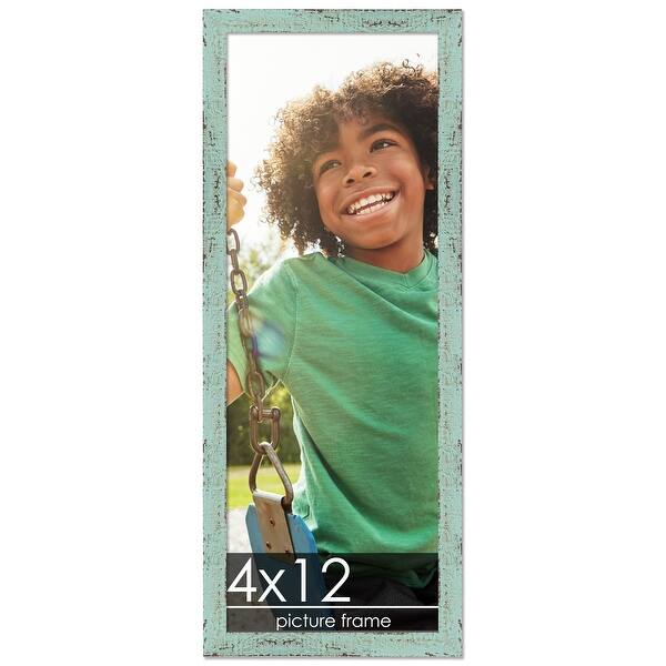 4x12 Shabby Chic / Farmhouse Green Wood Picture Frame - UV Acrylic ...