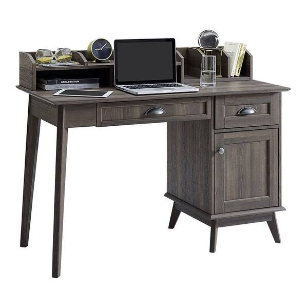 Wood Computer Desk with Hutch in Smoke Oak - Bed Bath & Beyond - 38121378