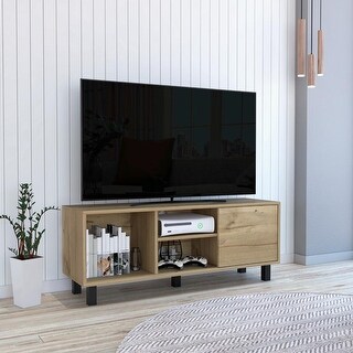 Myrtle Tv Stand For Tvs Up To 43" With 3 Open Shelves And Cabinet - Bed ...