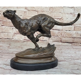 Running Panther Puma Mountain Imitative Lion Bronze Sculpture Statue ...