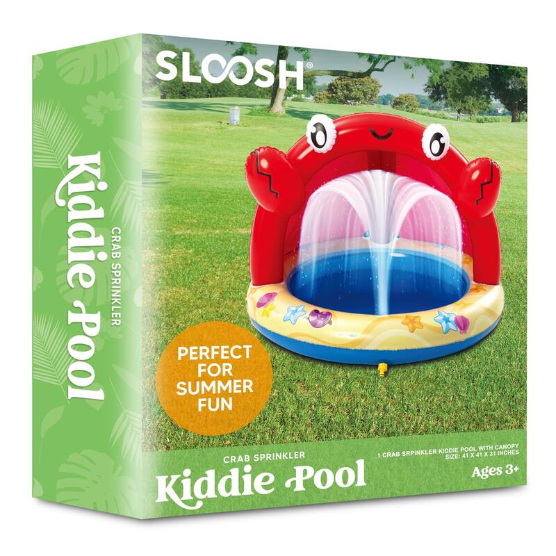 Baby Pool Toddler Sprinkler,Crab Splash Pool with Canopy,Baby Wading ...