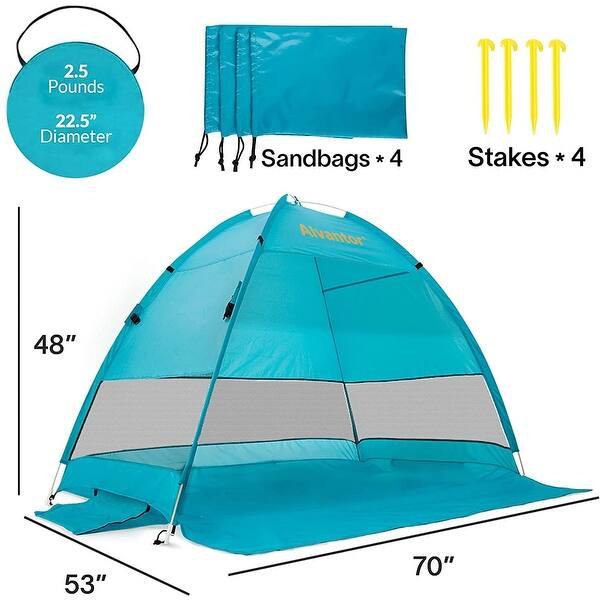 Beach Tents Coolhut Beach Umbrella Outdoor Sun Shelter Cabana Pop-Up ...