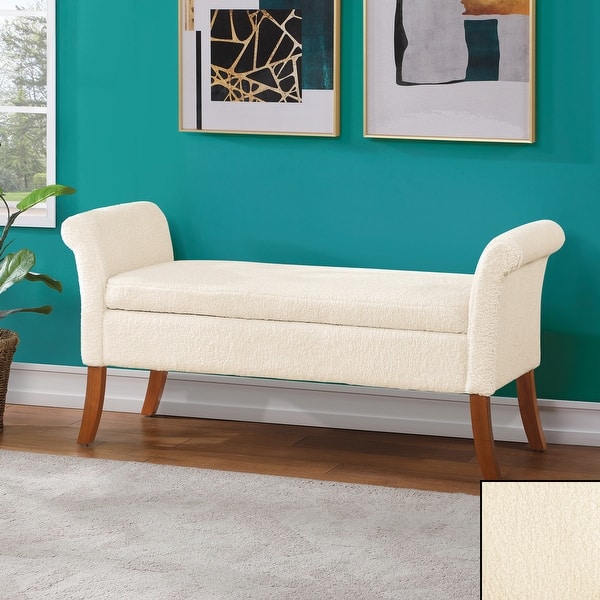 Convenience Concepts Designs4Comfort Garbo Sherpa Storage Bench Ottoman ...
